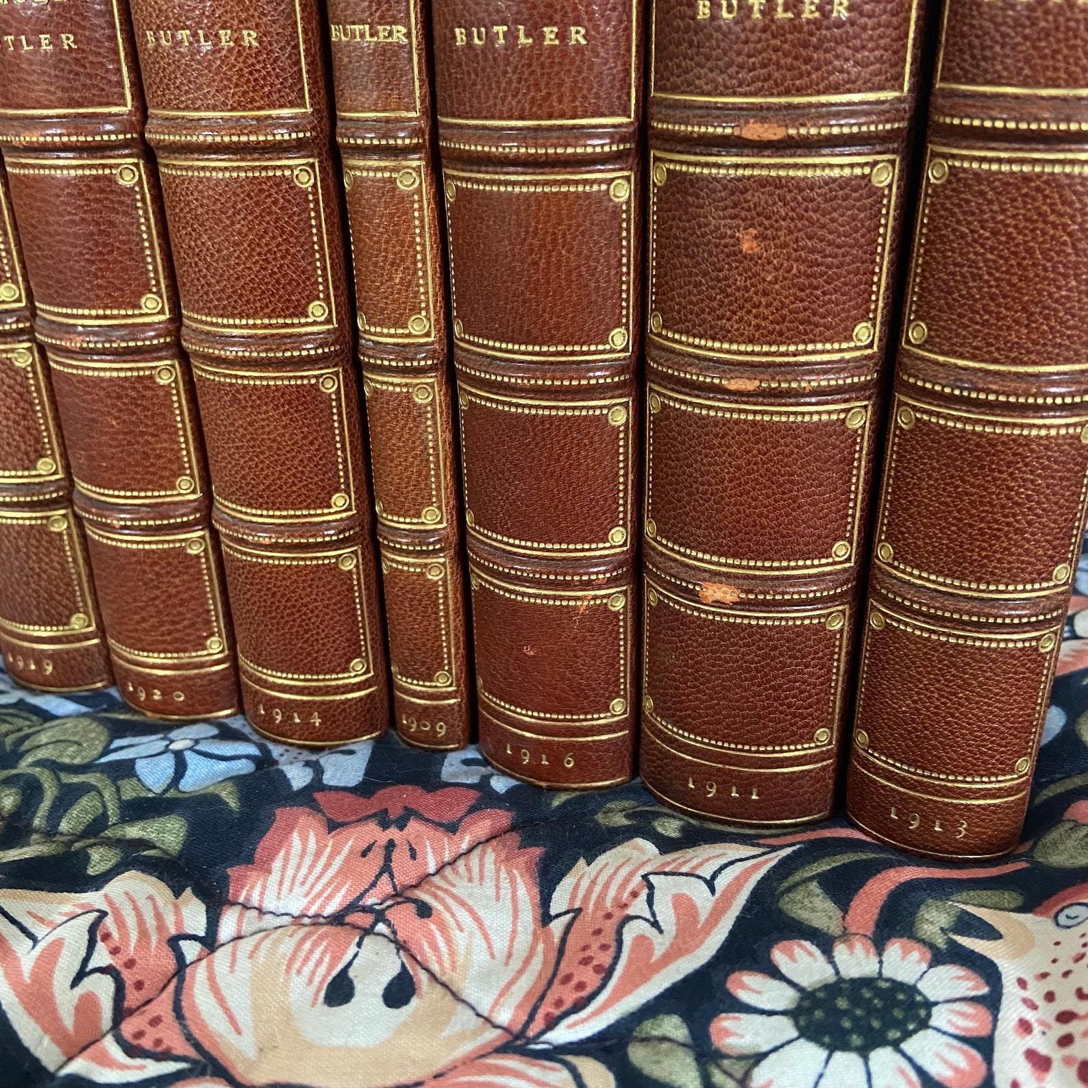 RARE BEAUTIFUL Antique Book Set Samuel Butler 10 BOOKS Gilt Gold ...