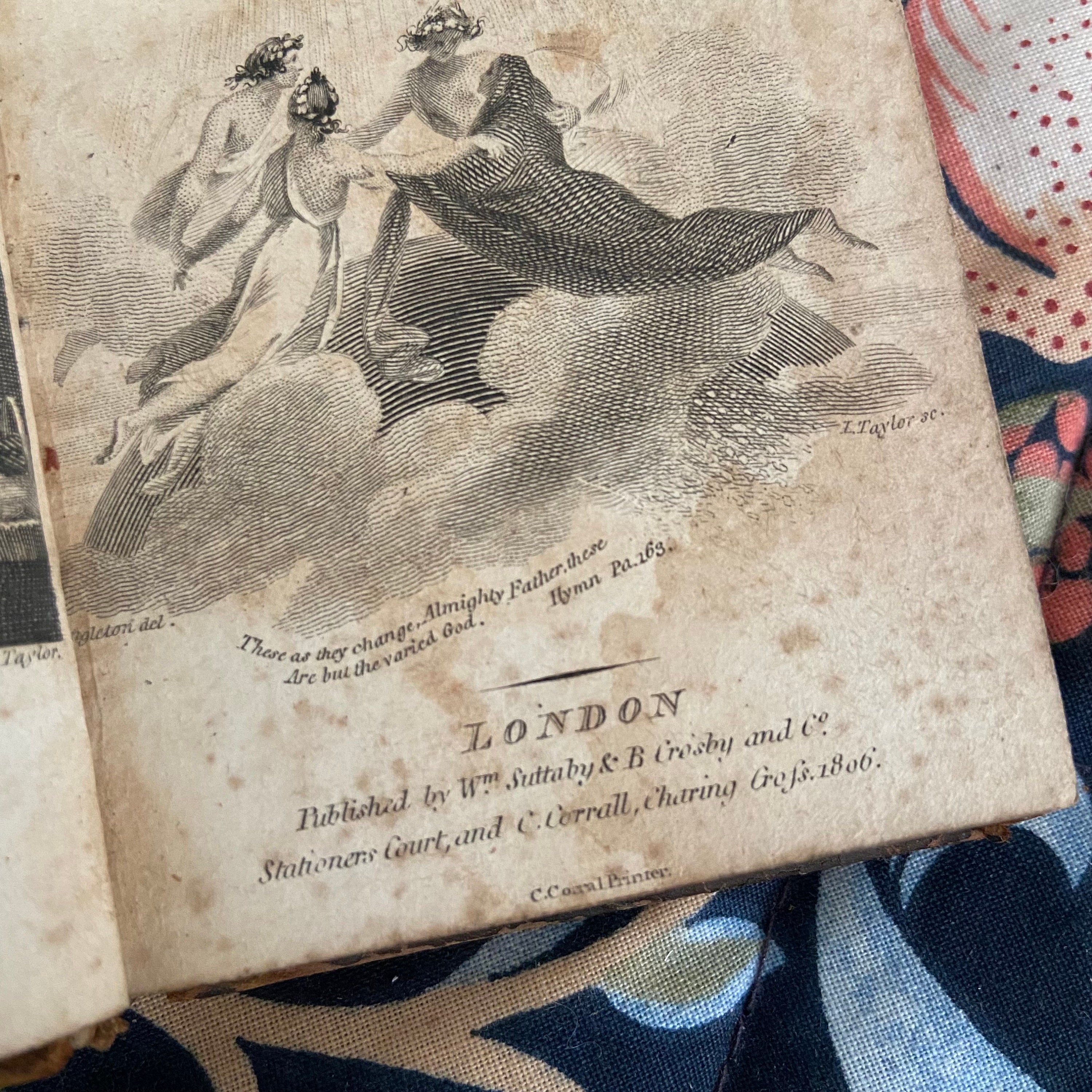 Antique Book 1700s THE SEASONS by James THOMSON 12cm Leather Bound ...