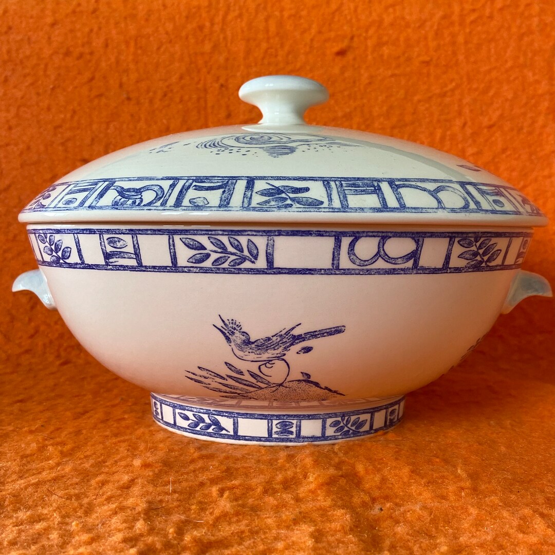 GIEN OISEAU BLEU French High Quality Vintage Porcelain Teaset Cups ...