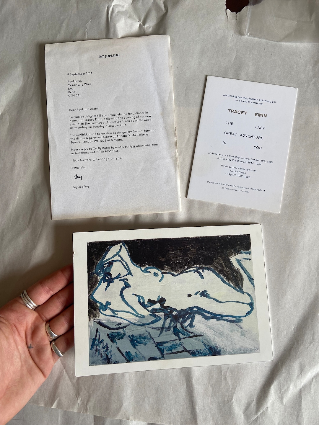 TRACEY EMIN Very Rare Exhibition Letter Invite Family Brother ...