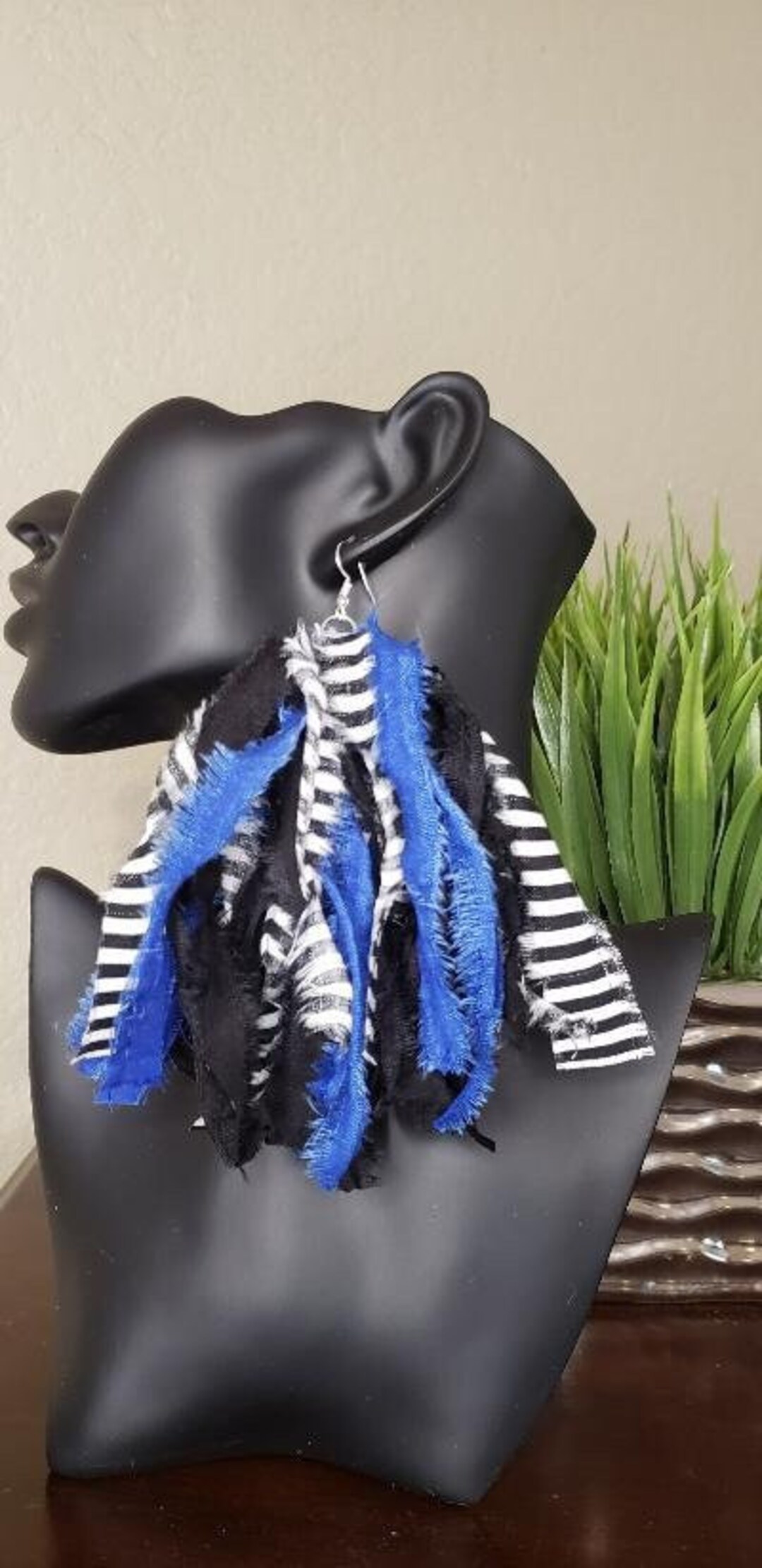 Fabric Earrings Statement Earrings Bold Earrings Long Earrings Handmade ...