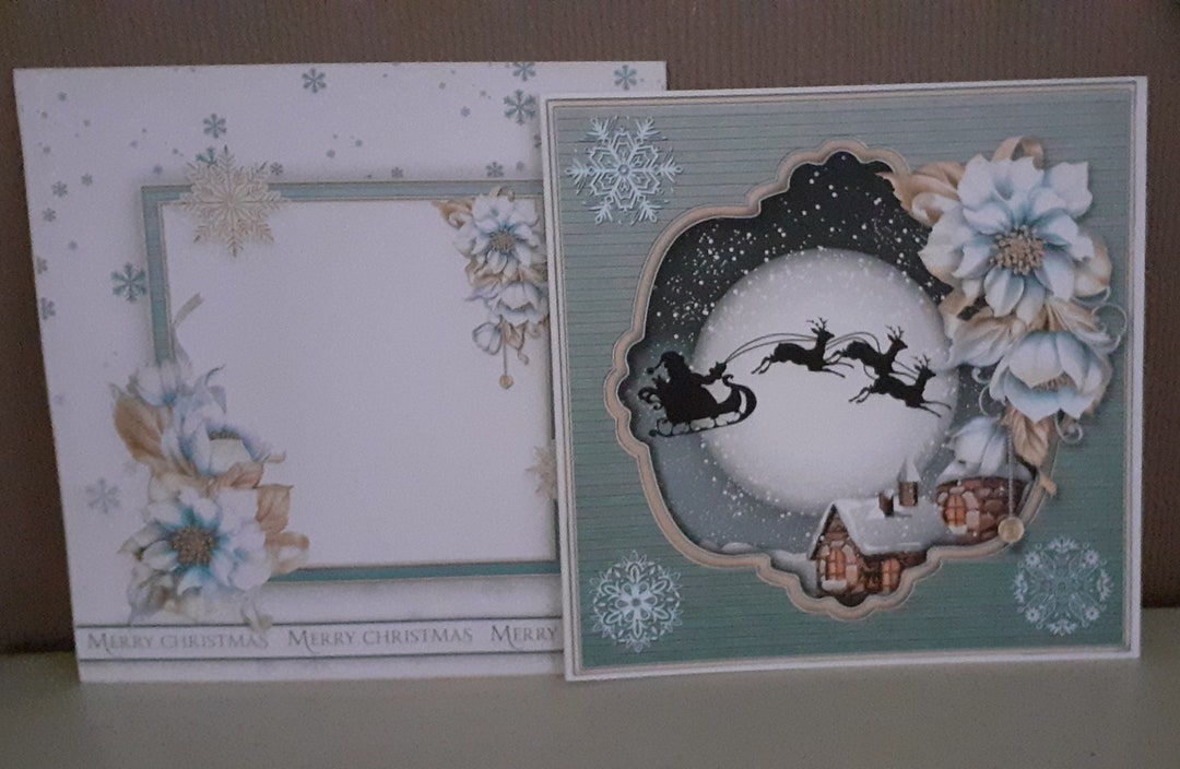 Santa Sleigh Christmas Card. Sentiments Inc Merry Christmas, Happy ...