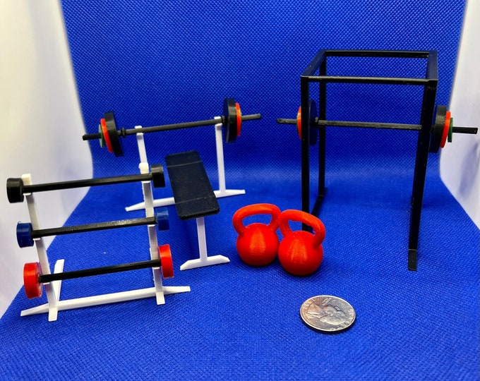 Miniature Weight Equipment, Weight Bench, Squat Rack, Kettlebells, and ...