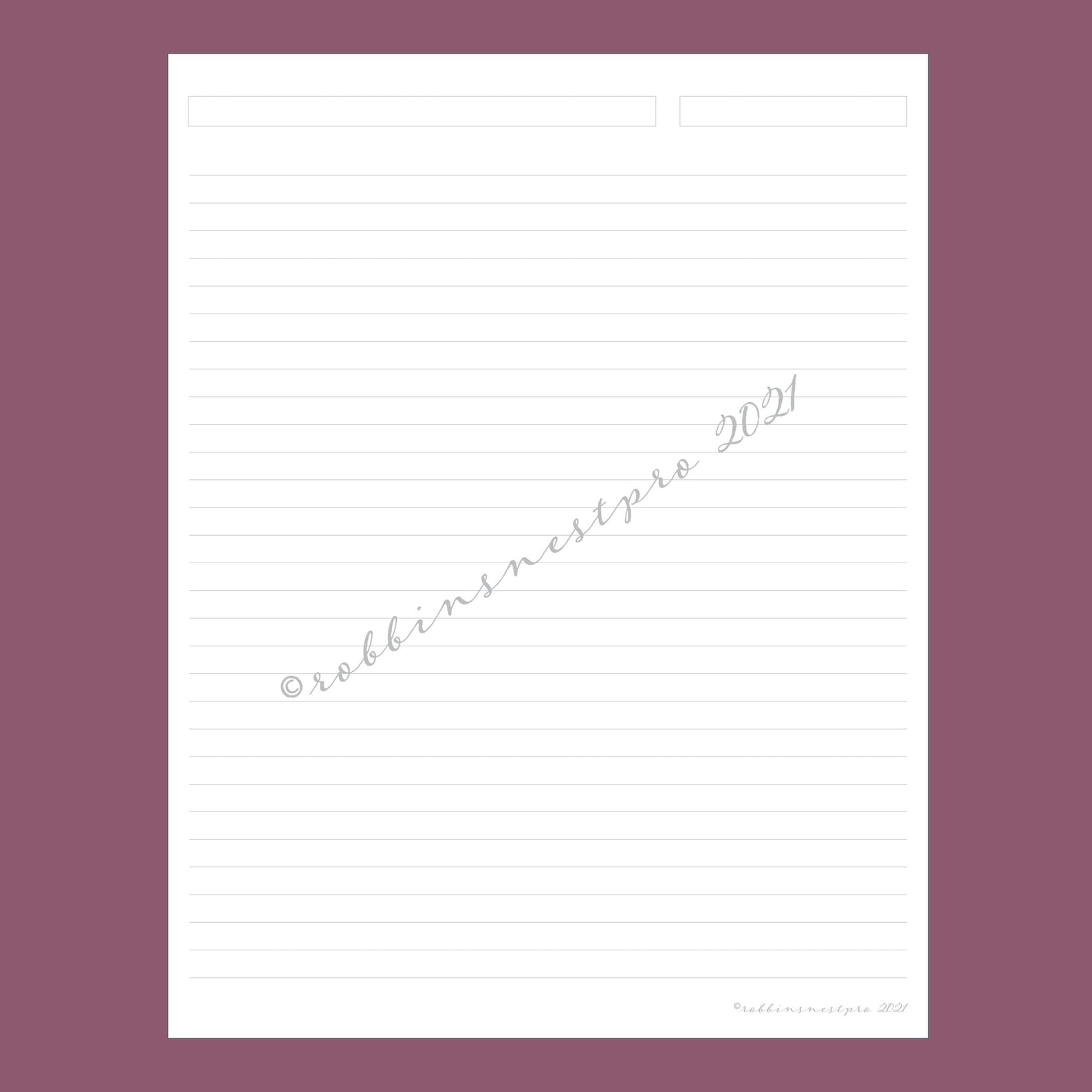 Lined Notbook Page, Printable Notebook Page, College Ruled Notebook ...