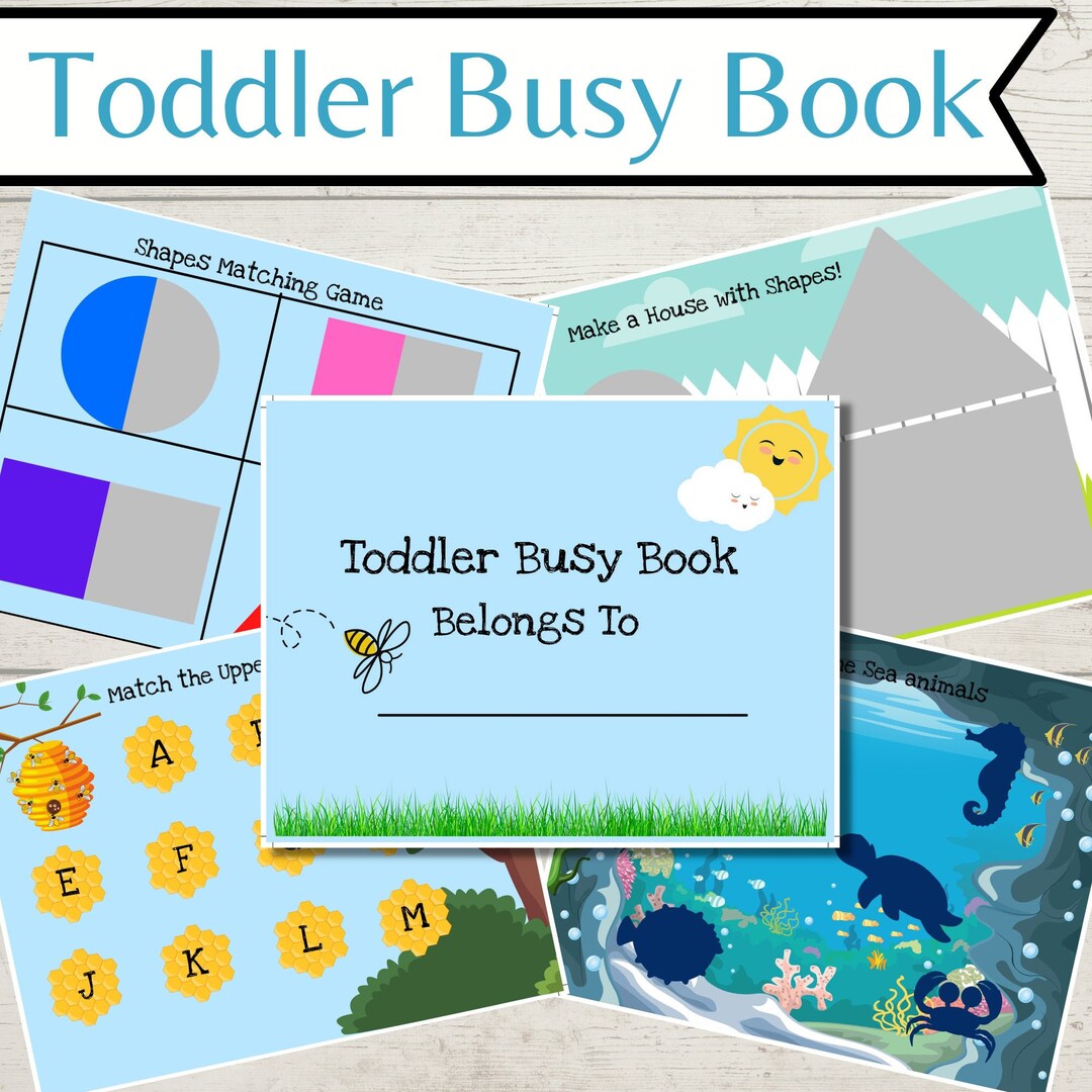 Printable Toddler Busy Book. Preschool Workbook. Master Colors, Numbers ...