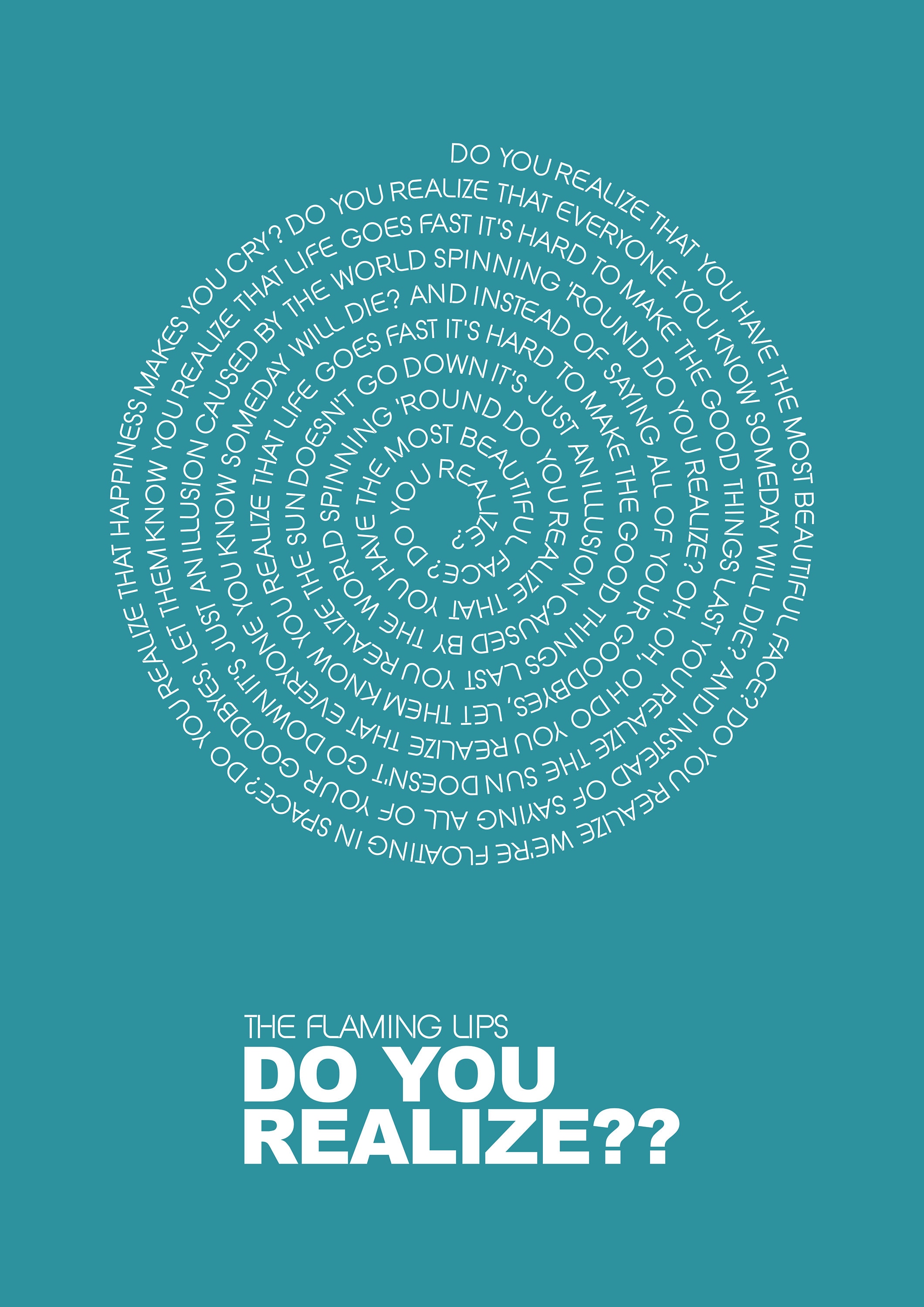 Flaming Lips Do You Realize?? Music Song lyrics Unframed Art Print ...