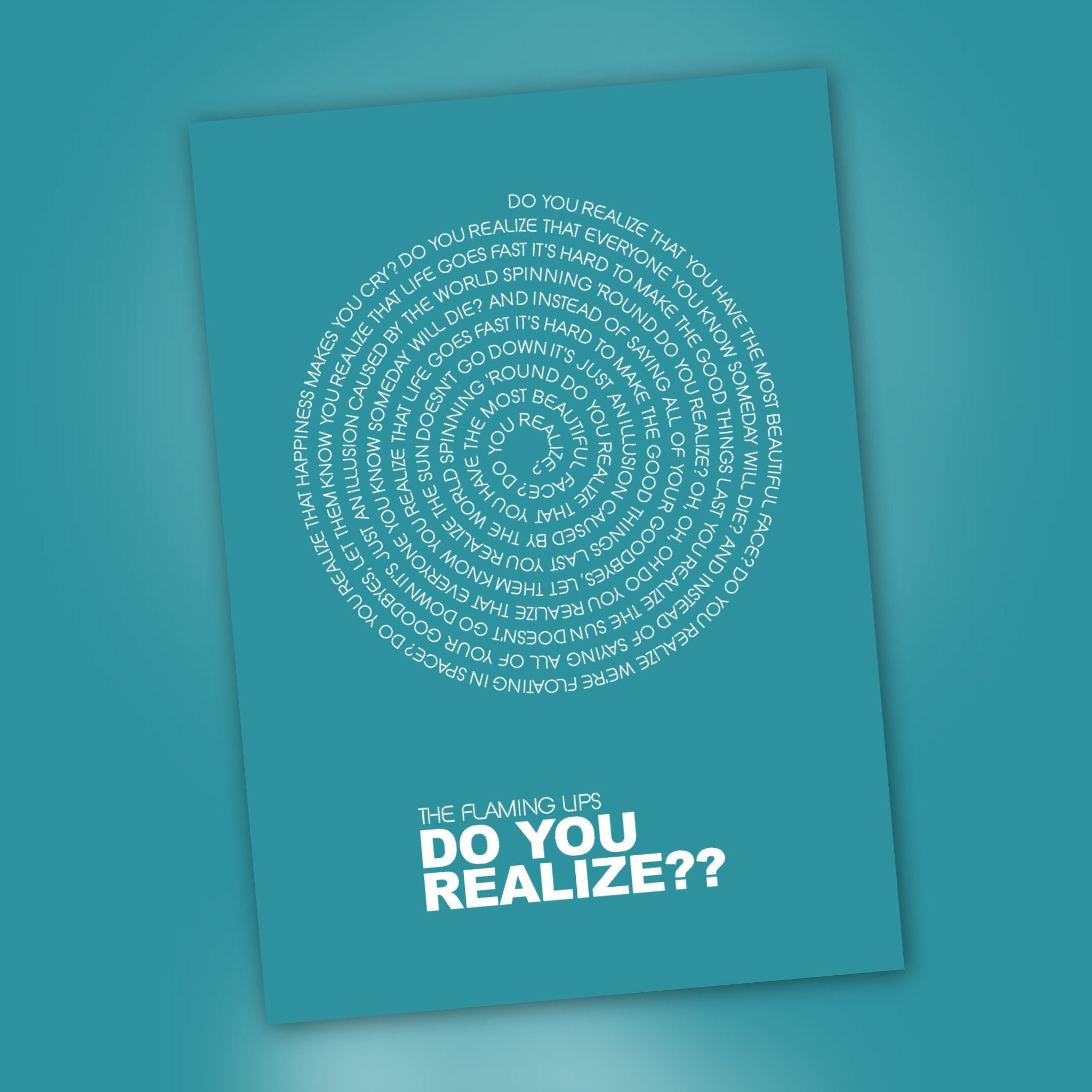 Flaming Lips Do You Realize?? Music Song lyrics Unframed Art Print ...