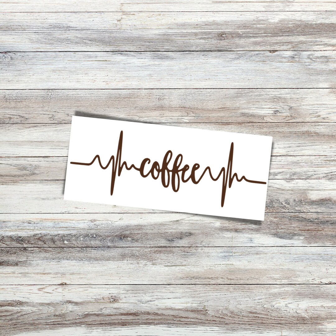 Coffee Heartbeat Vinyl Decal - Etsy