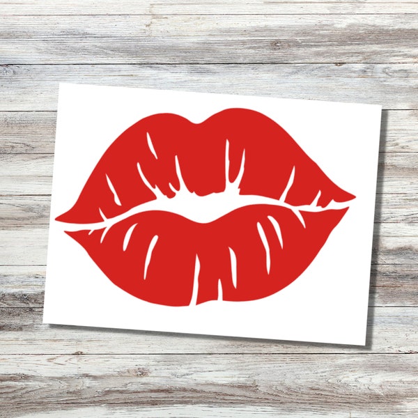 Red Lip Car Decal - Etsy