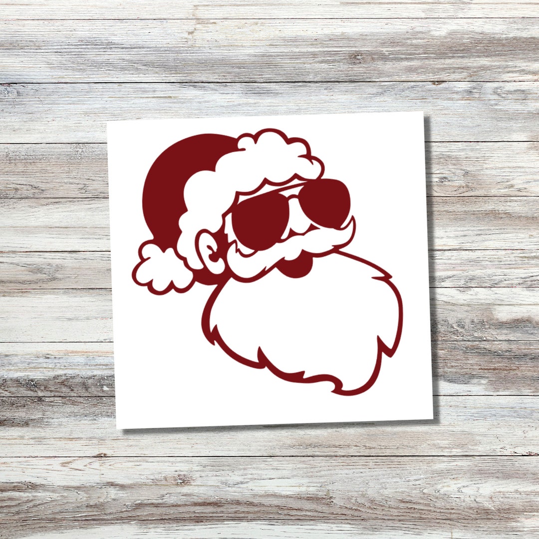 Cool Santa Vinyl Decal | Christmas Decal - Etsy