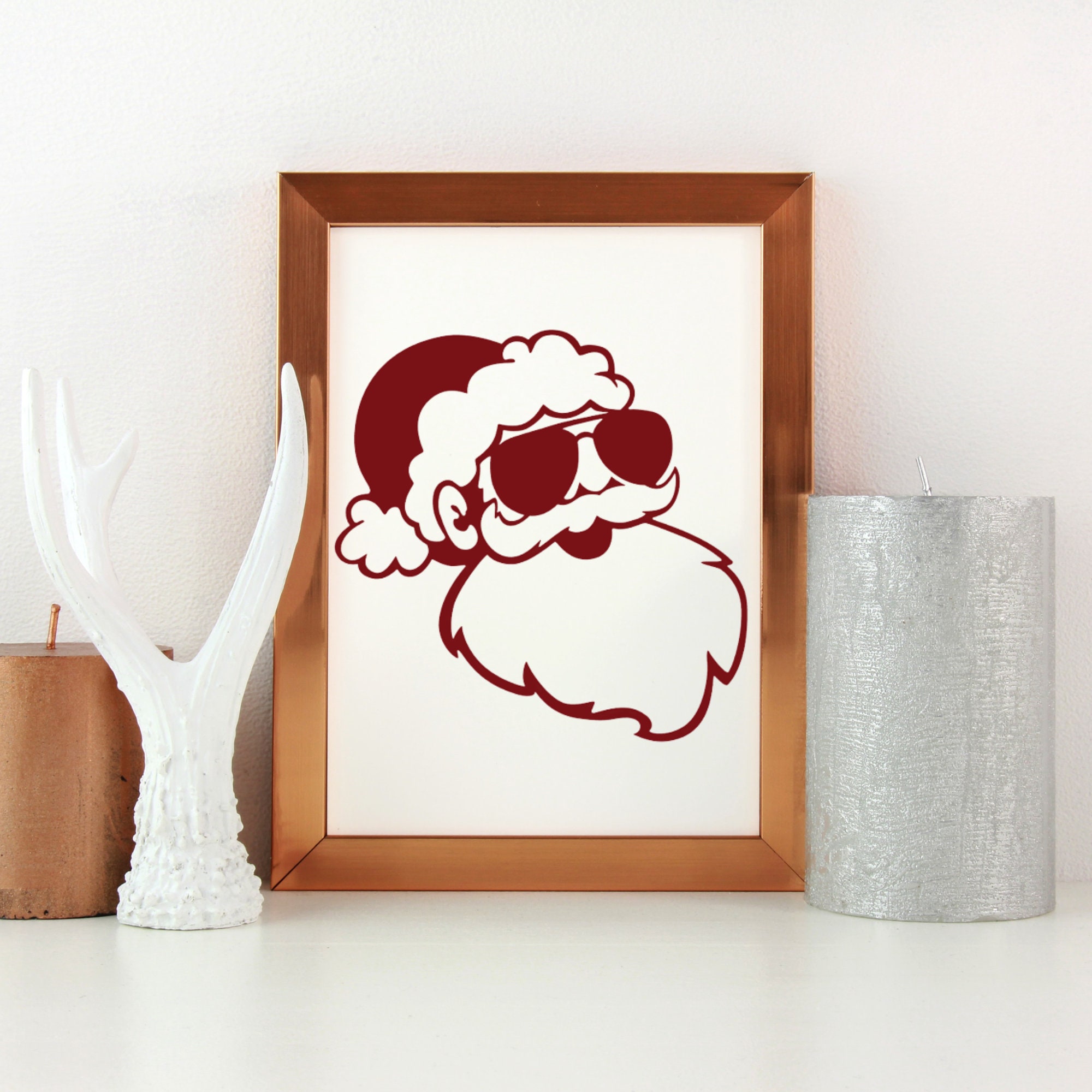 Cool Santa Vinyl Decal | Christmas Decal - Etsy
