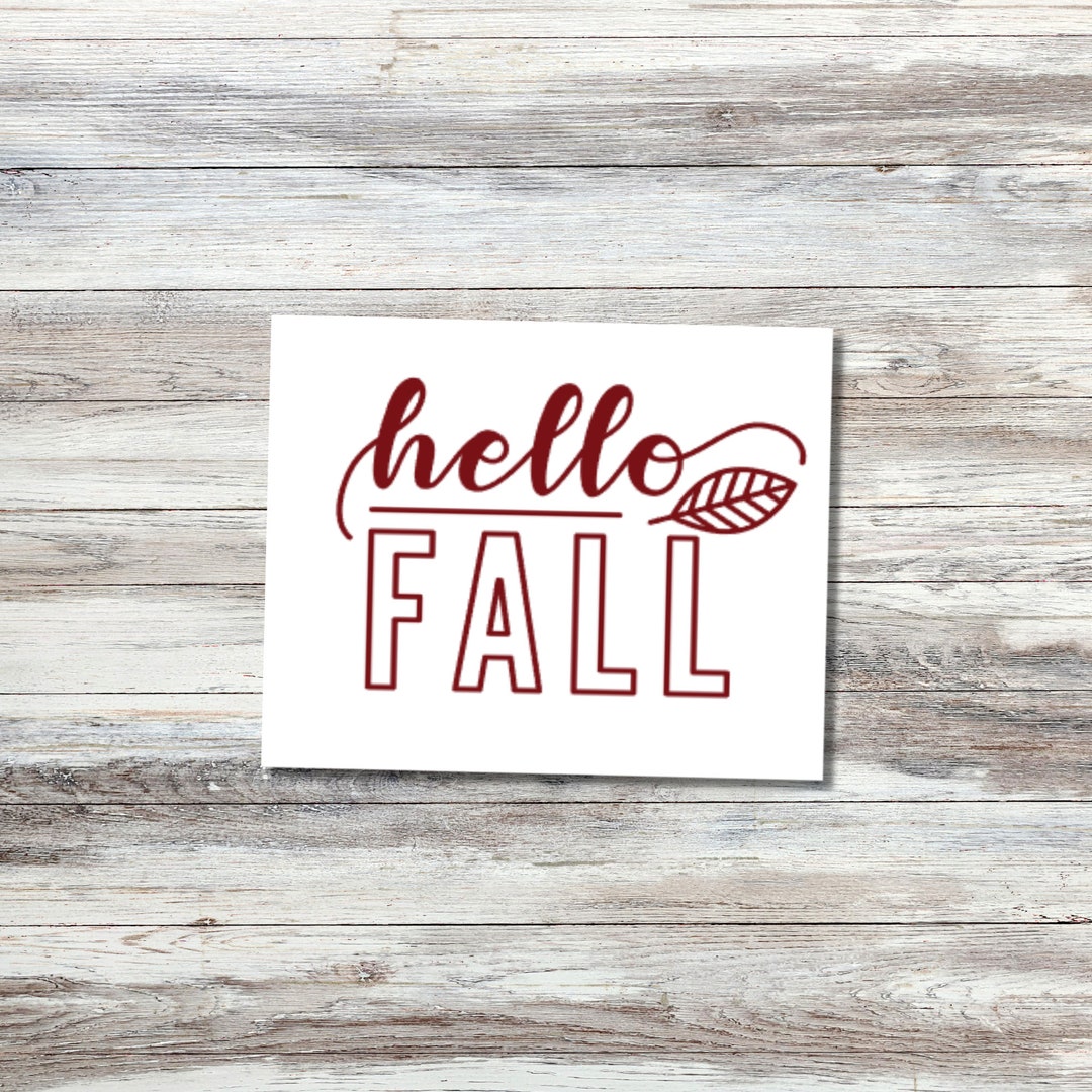 Hello Fall Vinyl Decal | Fall Decal - Etsy