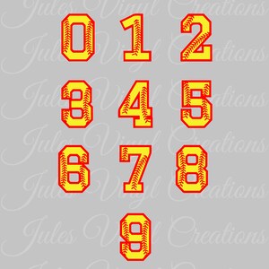 Softball Numbers | Player Number Decal - Etsy