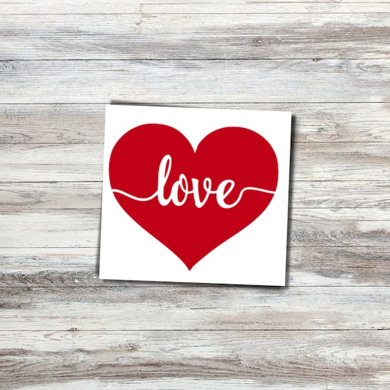 Love Heart Vinyl Decal Car Decal Laptop Decal Water - Etsy