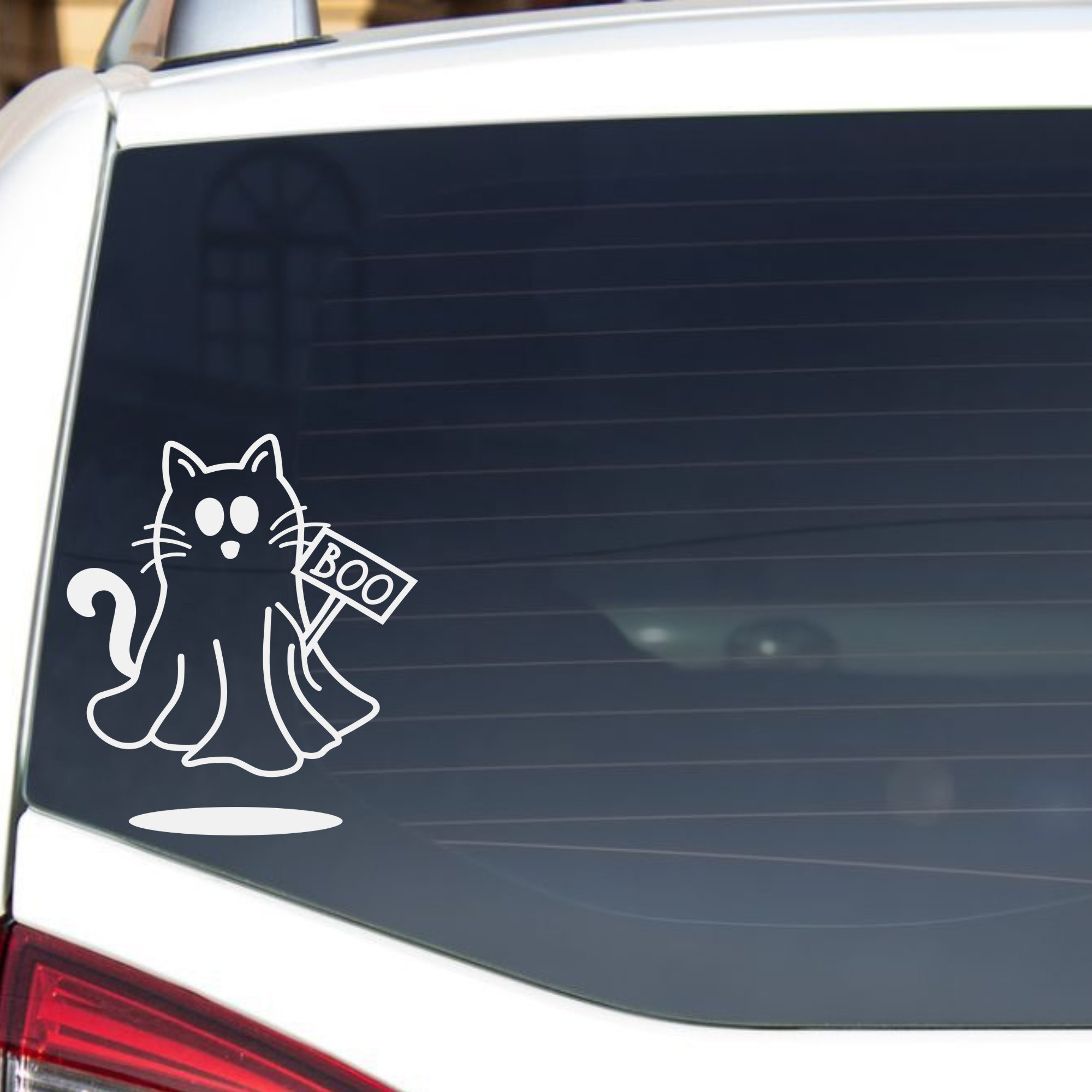 Boo Cat Vinyl Decal | Halloween Decal - Etsy
