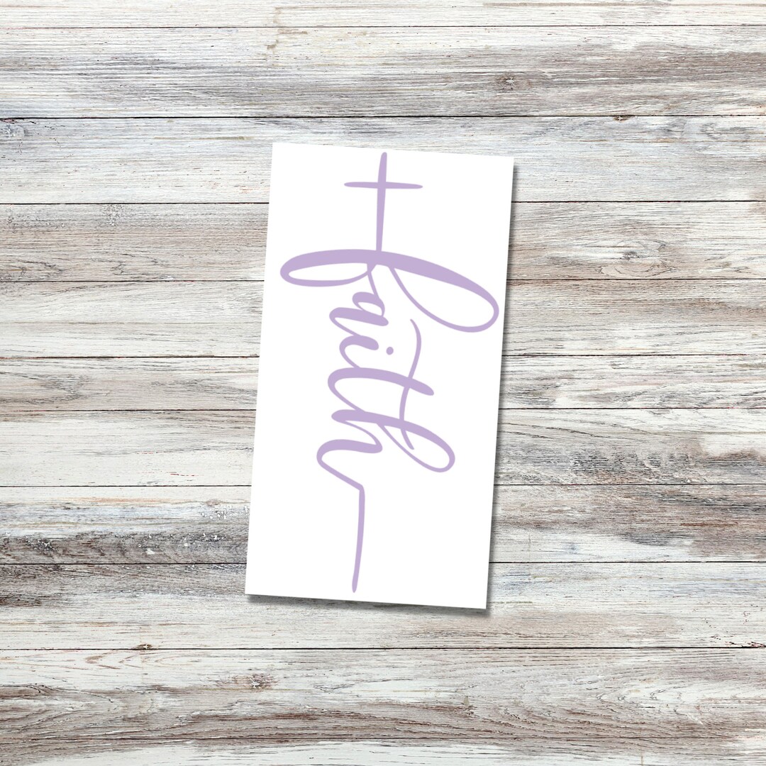 Faith Cross Vinyl Decal | Car Decal | Laptop Decal | Water Bottle Decal ...
