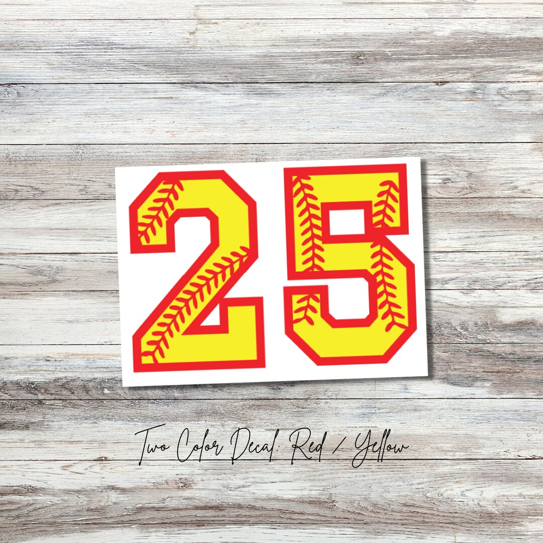 Softball Numbers | Player Number Decal - Etsy