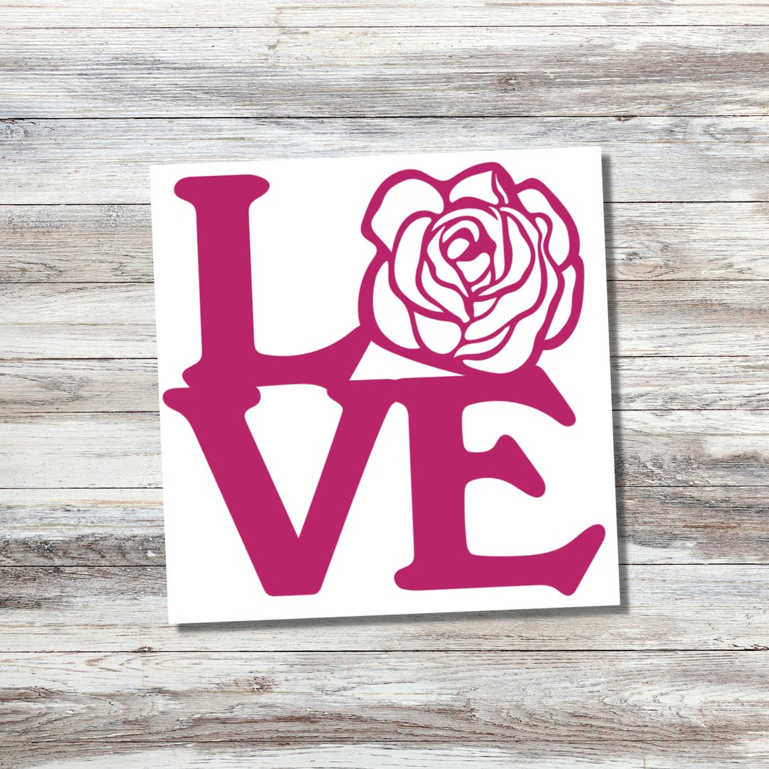 Love Rose Vinyl Decal | Valentine's Day Decal | Car Decal | Laptop ...