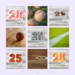 Softball Numbers | Player Number Decal - Etsy
