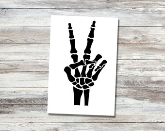 Skeleton Car Decal | Skeleton Peace Sign Vinyl Decal | Skeleton Decal ...
