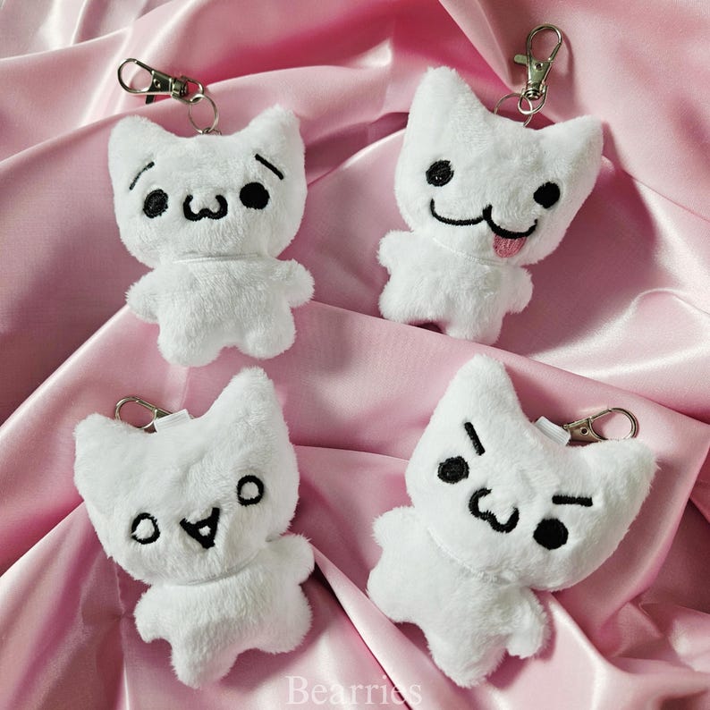 Kaomoji Emoticon Emoji Cat Plush Keychain Bag Charm {SERIES 1} - Etsy