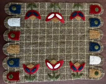 Wool Applique Kit: Daisy Table Mat Pattern by Primitive - Etsy