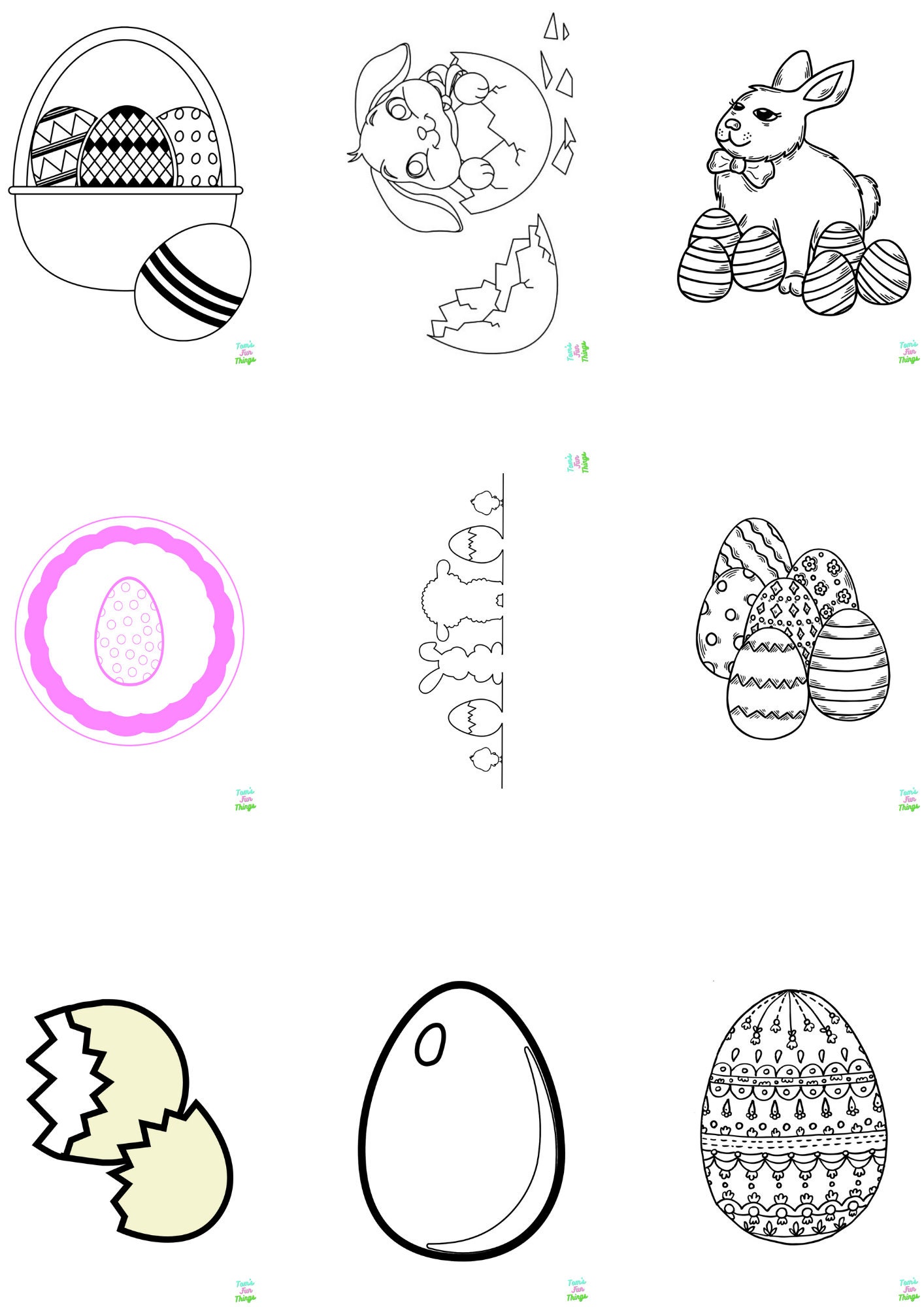 Easter Colouring Sheets - A4 PDF Printable - Kids and Adults - Easter ...