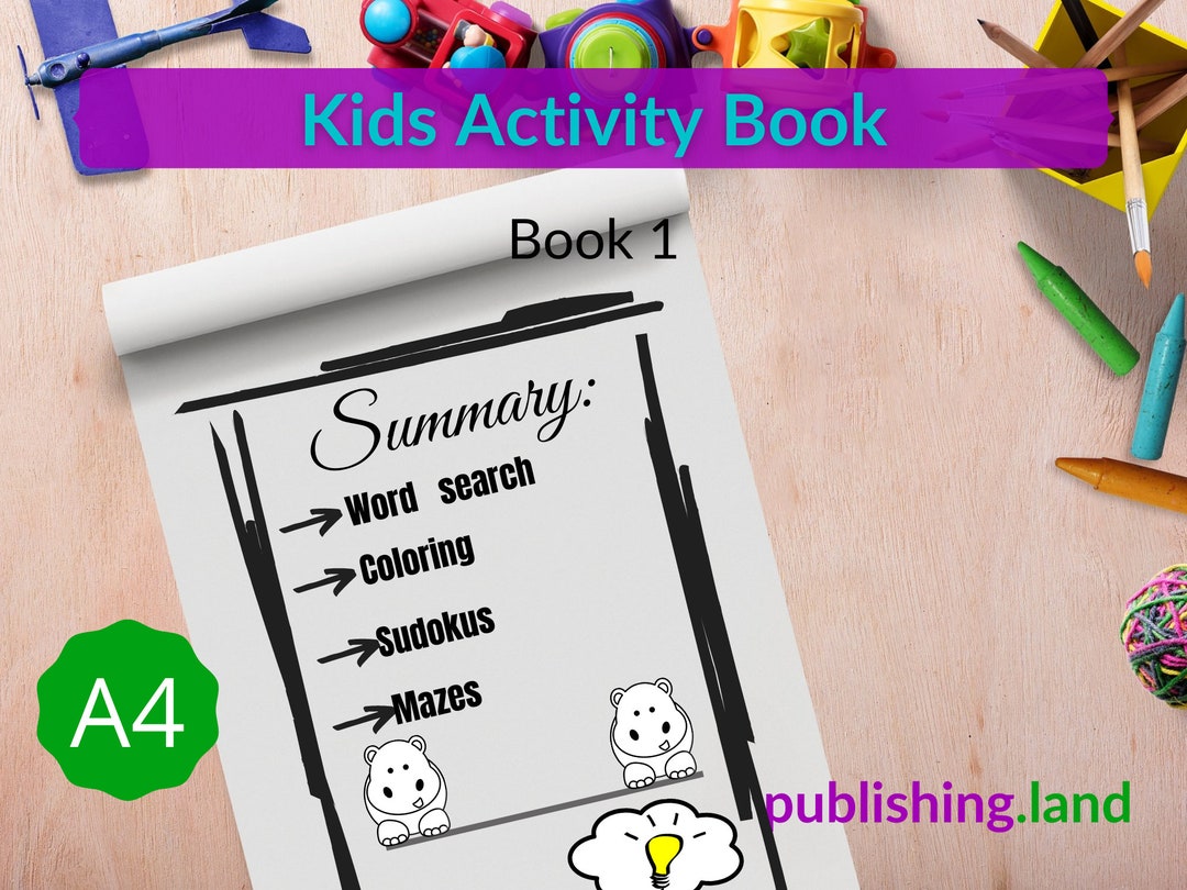 Activity Book - Wordsearch, Sudoku, Coloring and Mazes - Print at Home ...