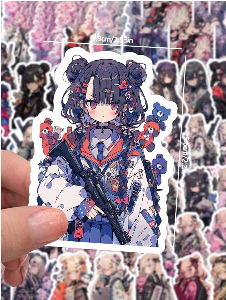 5 Random Cute Anime Girls With Guns Stickers - Etsy Australia