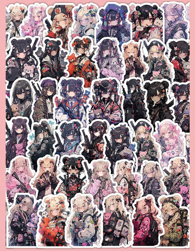 5 Random Cute Anime Girls With Guns Stickers - Etsy Australia