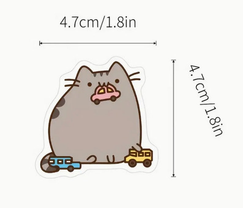 7 Cute Pusheen Stickers - Etsy