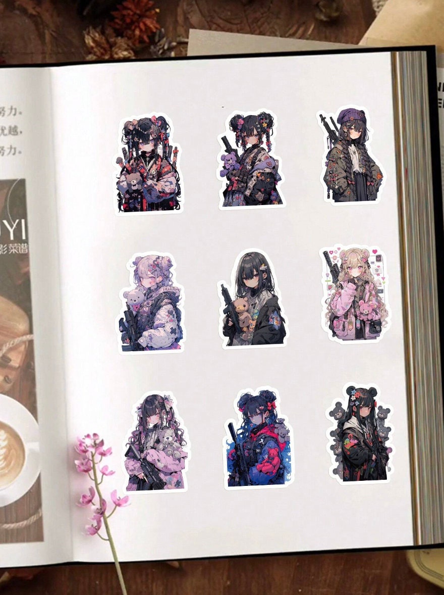 5 Random Cute Anime Girls With Guns Stickers - Etsy Australia