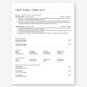 ATS Friendly Google Docs Resume Template 1 and 2 Page Basic Beautiful ...