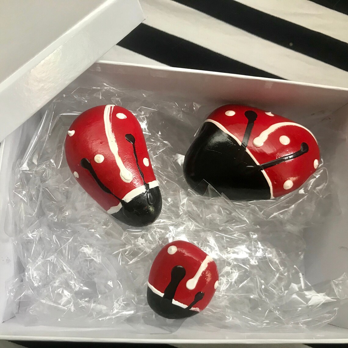 Ladybirds Hand Painted Rocks, Garden Art, Ladybug Gifts, Gardeners Gift ...