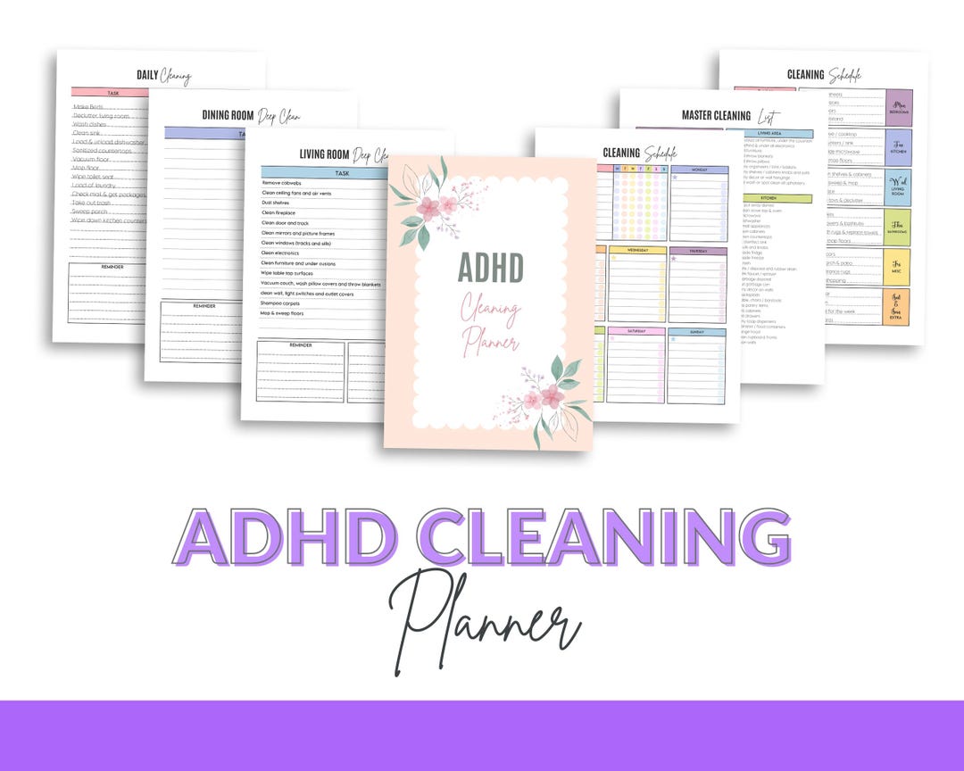 ADHD Cleaning Planner | Printable Cleaning Schedule & Checklist - Etsy