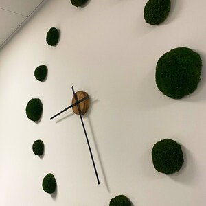 Bun Moss Wall Clock With Oak Wood Big Clock - Etsy