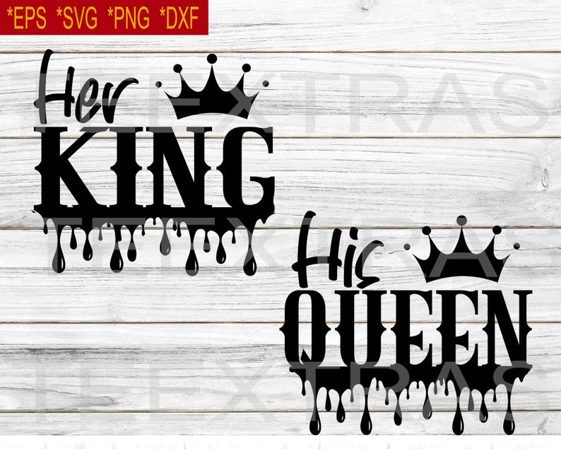 His Queen Her King | Svg Eps Png Dxf | Silhouette Clipart Images Cricut ...