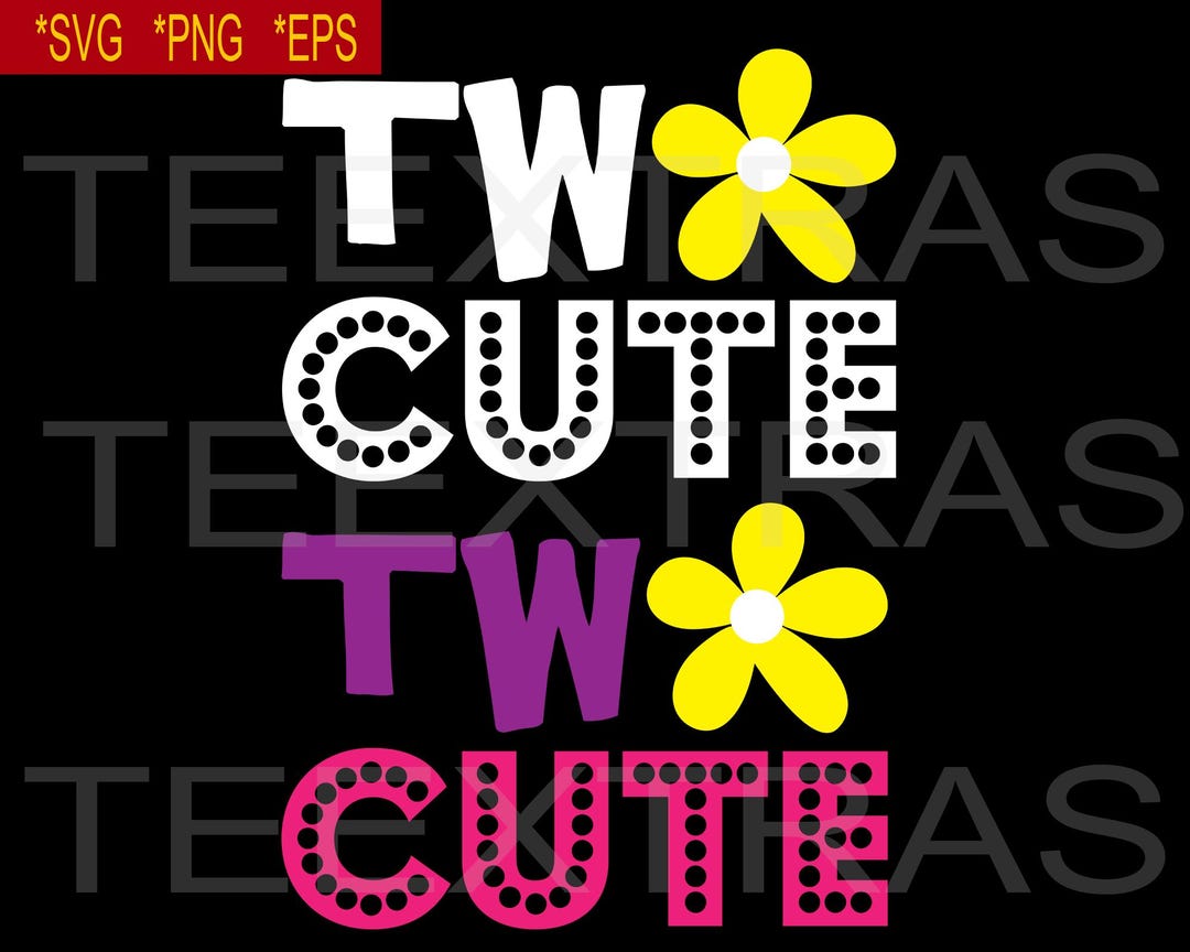 Two Cute Svg Eps Png Silhouette Clipart Image Files Cute Flower ...