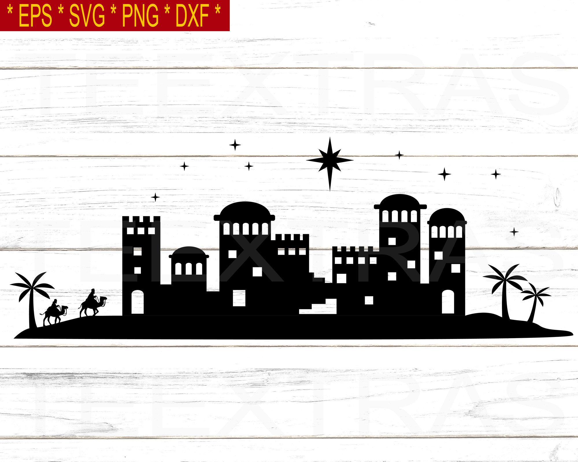 2 Bethlehem Christmas Cliparts | Silhouette Clipart Cricut Cut Cutting ...