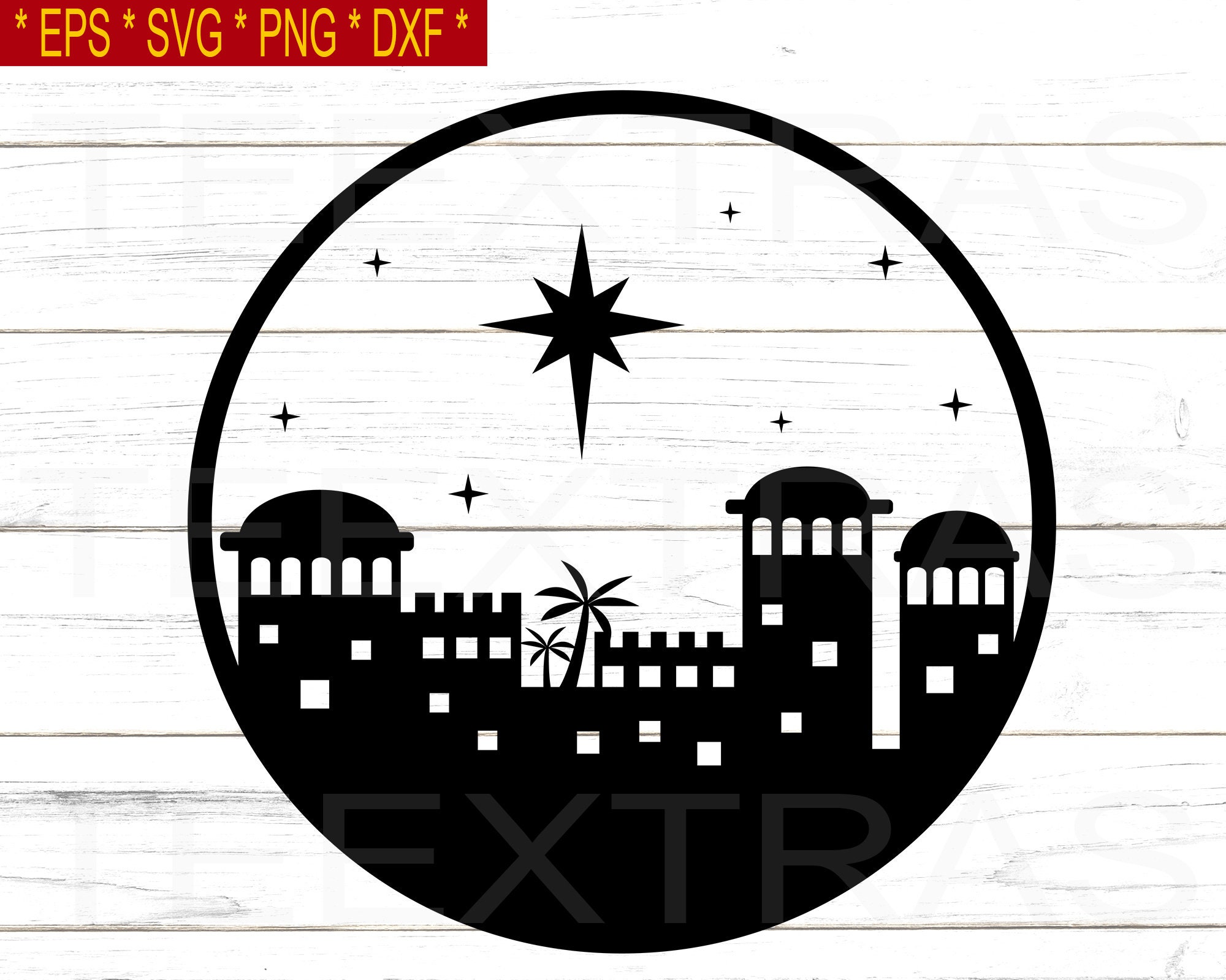 2 Bethlehem Christmas Cliparts | Silhouette Clipart Cricut Cut Cutting ...