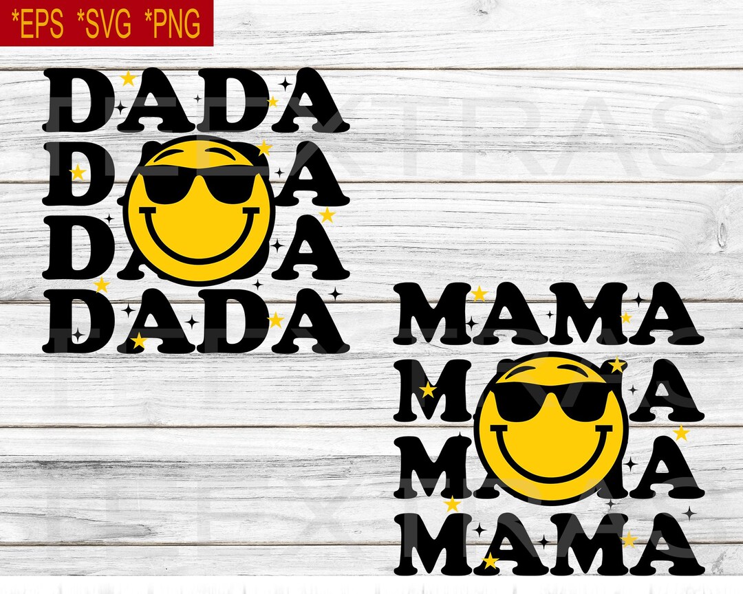 Dada Mama Two Cool Family | Eps Svg Png | Silhouette Vector Clipart ...