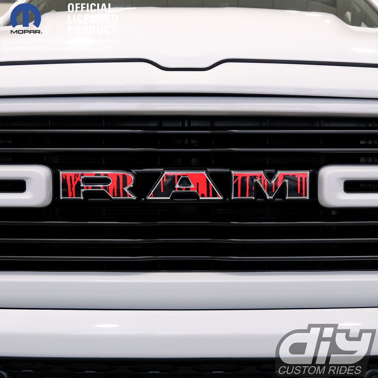 RAM Grill Emblem Overlay Decals DRIPPING RED Fits 2009-2024 1500-5500 ...