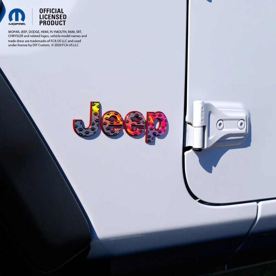 Holographic Jeep Emblem Overlay Decals - Dog Paws - Etsy