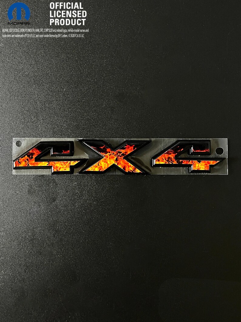 RAM 4x4 Emblem Overlay Decals REAL FIRE Flames Fits 2009-2026 1500-5500 ...