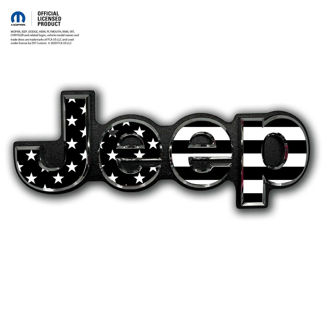 Jeep Emblem Overlay Decals - Basic Black & White American Flag - Etsy