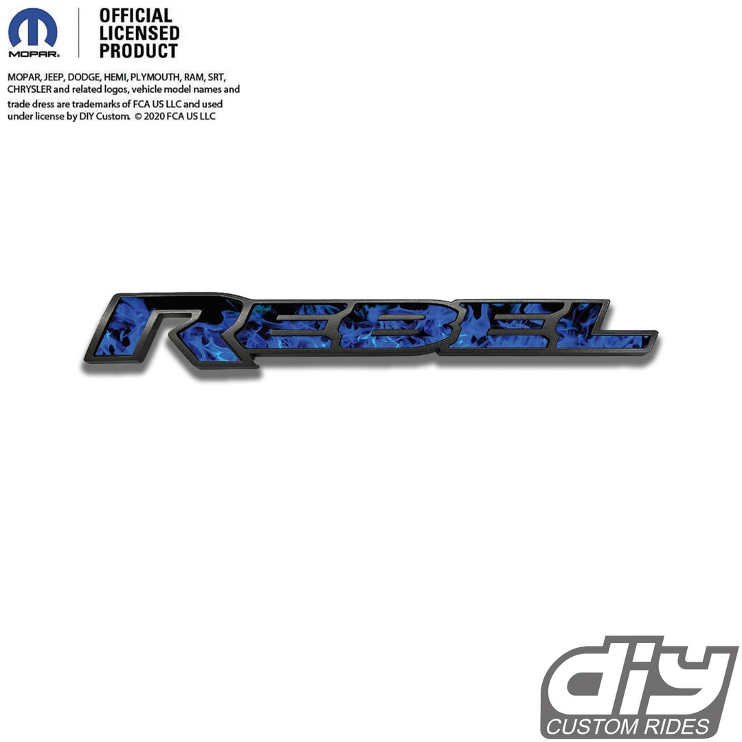 RAM Rebel Emblem Overlay Decals Blue Flames Fits 2019-2023 - Etsy