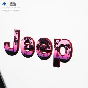 Jeep Emblem Overlay Decals - Pink Sunset - Etsy