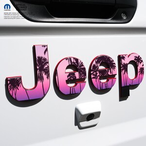 Jeep Emblem Overlay Decals Pink Sunset - Etsy