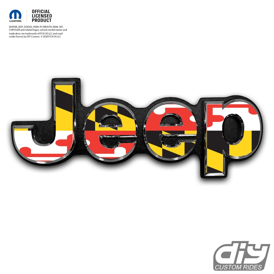 Jeep Emblem Overlay Decals Maryland Flag - Etsy