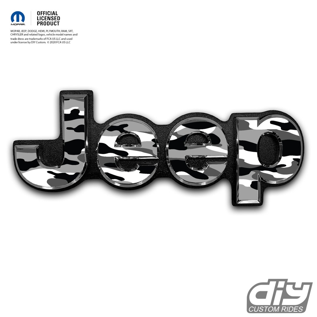 Jeep Emblem Overlay Decals Grayscale Camo - Etsy